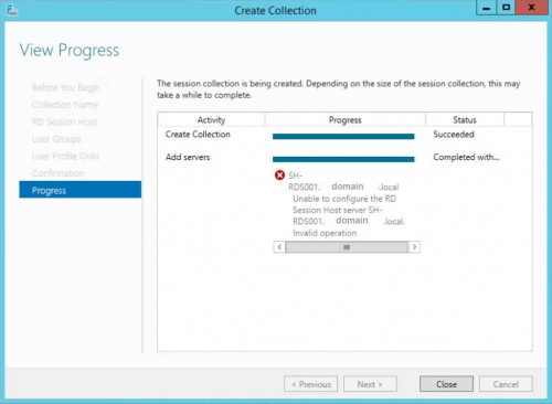 RDS Collection error: Unable to configure the RD Sessionhost server Invalid operation | NKCODE ...